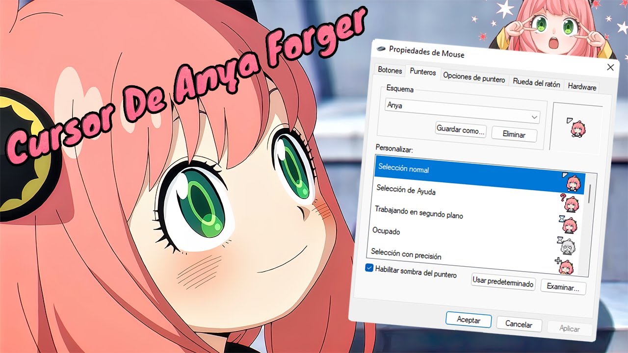Cursor Del Mouse de Anya Forger | Como Cambiar el puntero del mouse en ...