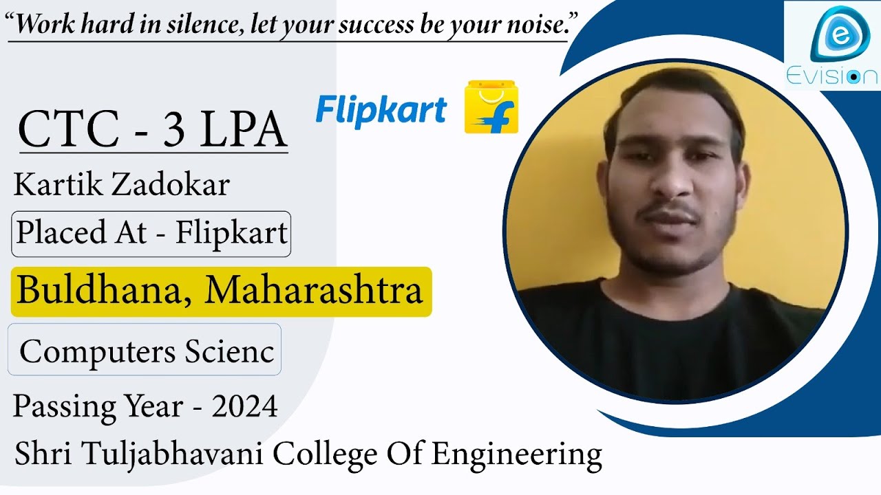 Congrats, Kartik | Selected in FLIPKART | 3 LPA | Computers Science ...