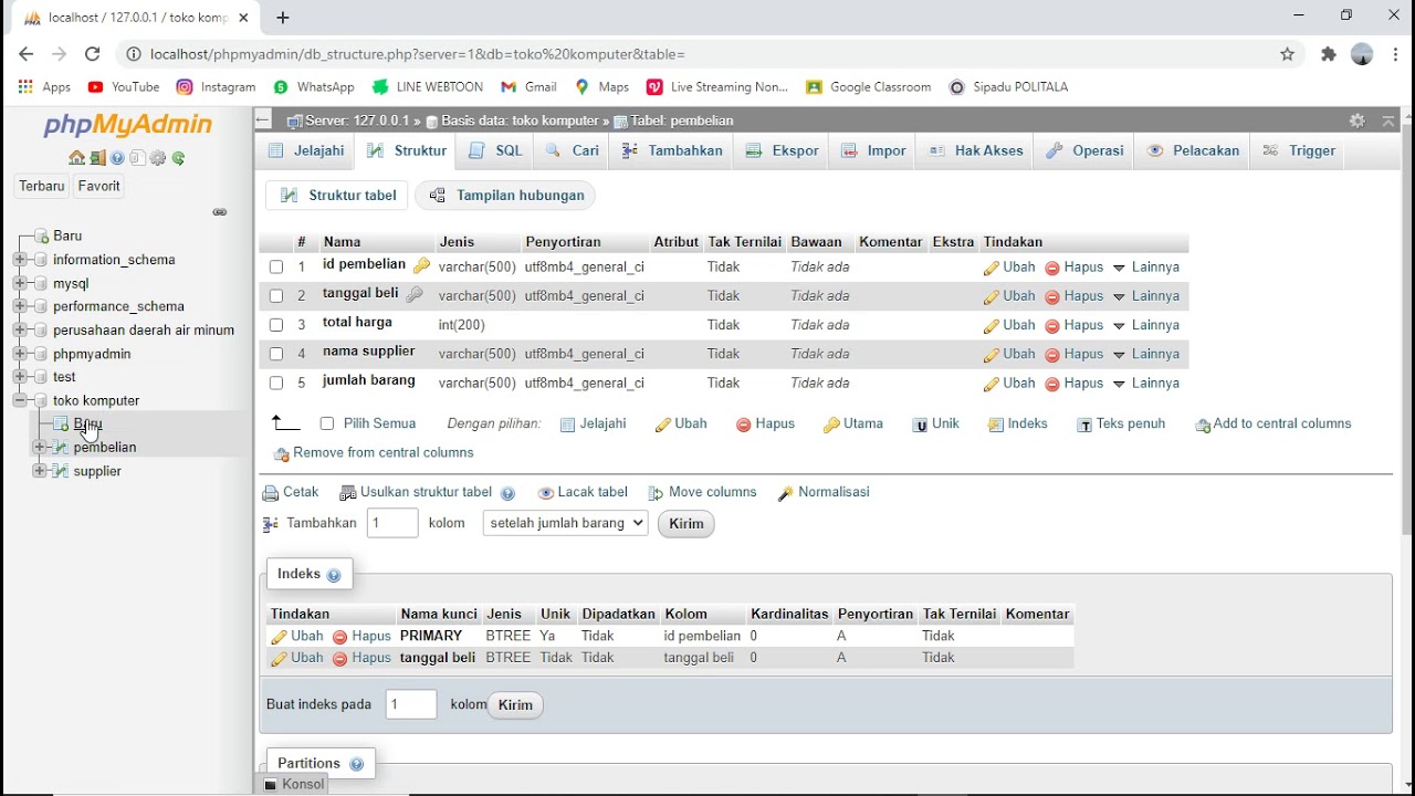 Membuat RAT/Relasi Antar Tabel di PHPMyAdmin - YouTube