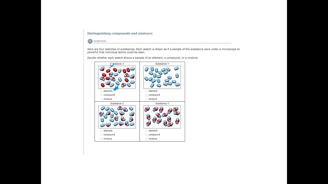 ALEKS - Distinguishing compounds and mixtures - Example 1 - YouTube