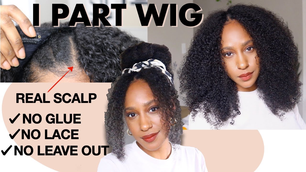 Natural Curly Hair In Minutes "I PART WIG" No Glue, No Lace, No Leave ...