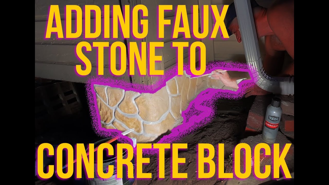 How to Make Fake (Faux) Stone on Concrete Block from Stucco - YouTube