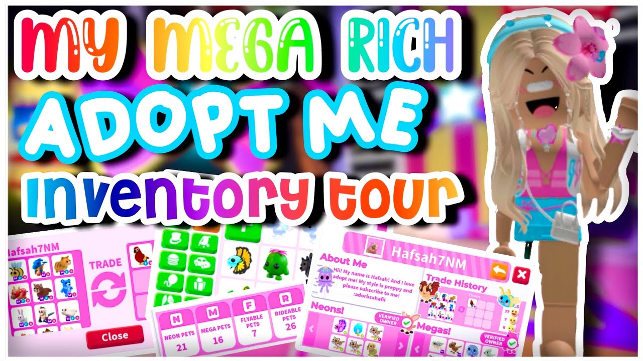 MY MEGA RICH ADOPT ME INVENTORY TOUR!! 🌈🪼🪸🧁 - YouTube
