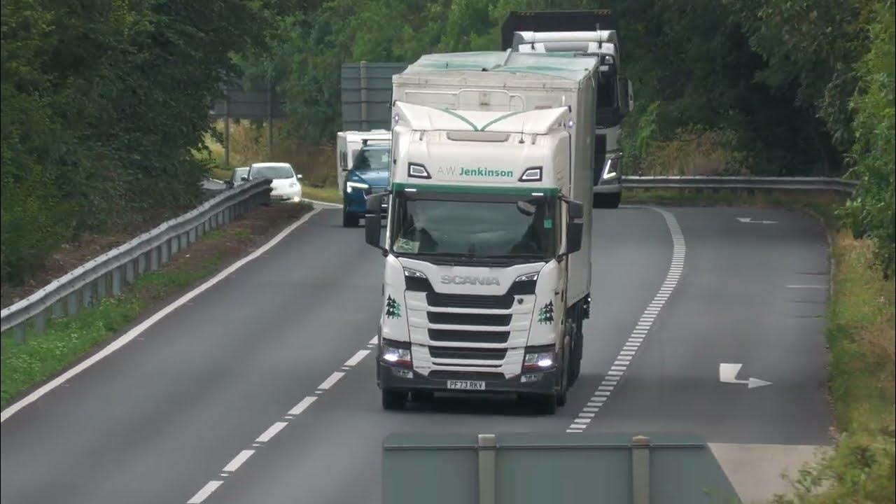 A1(M) motorway trucks spotting - SCANIA - YouTube