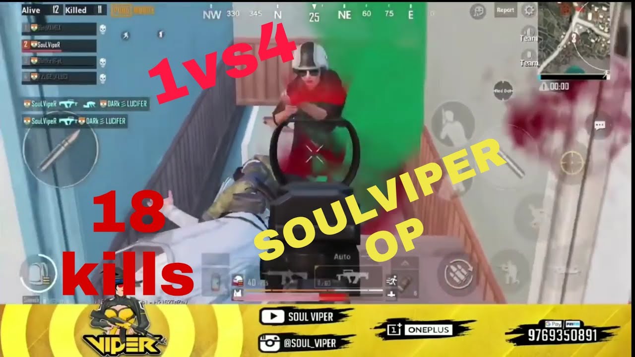 Soul viper vs my random squad ||1vs4|| pubg || pubg mobile || ash ...