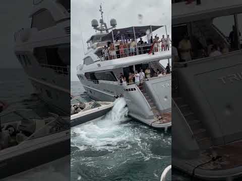 Small Speedboat Slams into a Yacht… and the Yacht Starts Sinking