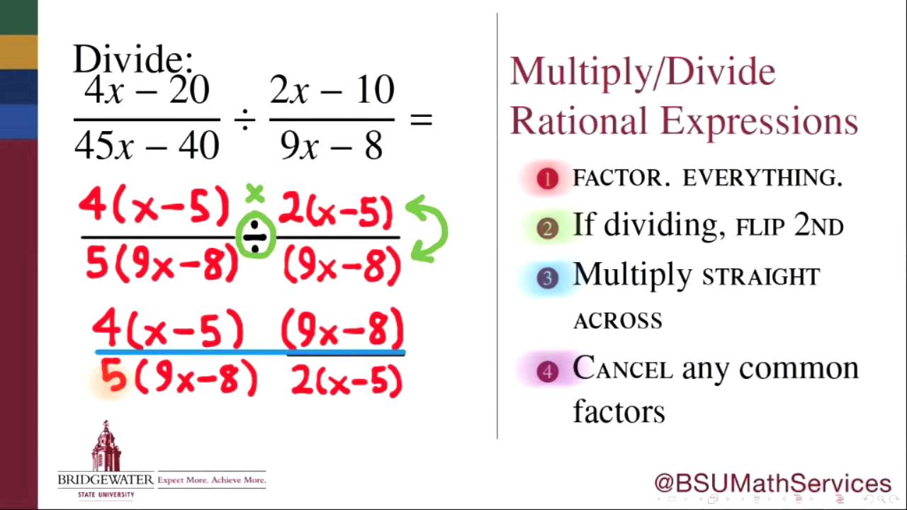 Multiplying and Dividing Rational Expressions (MATH 095 Goal Topic 9B ...