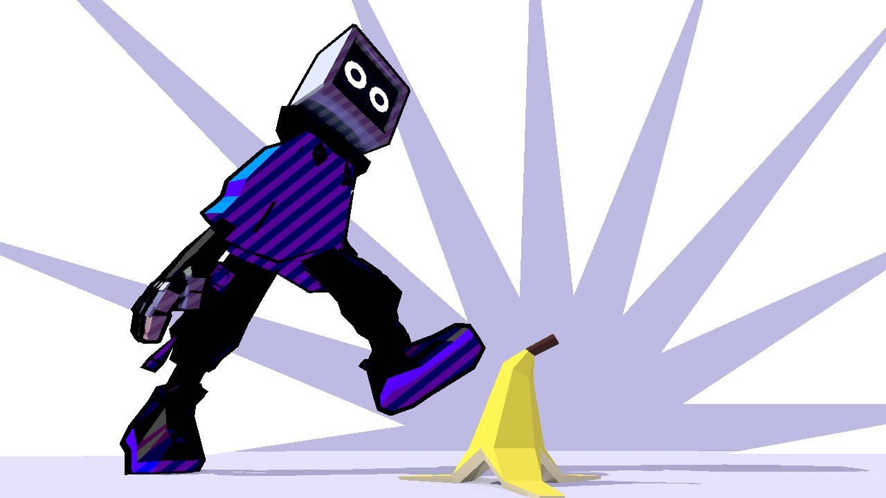 Comically Long Fall after Slipping on a Banana Peel - YouTube