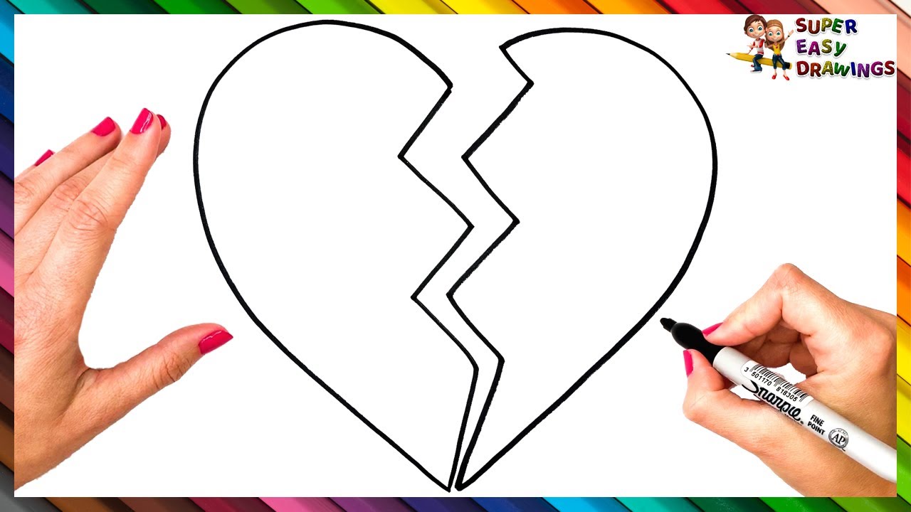 How To Draw A Broken Heart Step By Step 💔 Broken Heart Drawing Easy ...