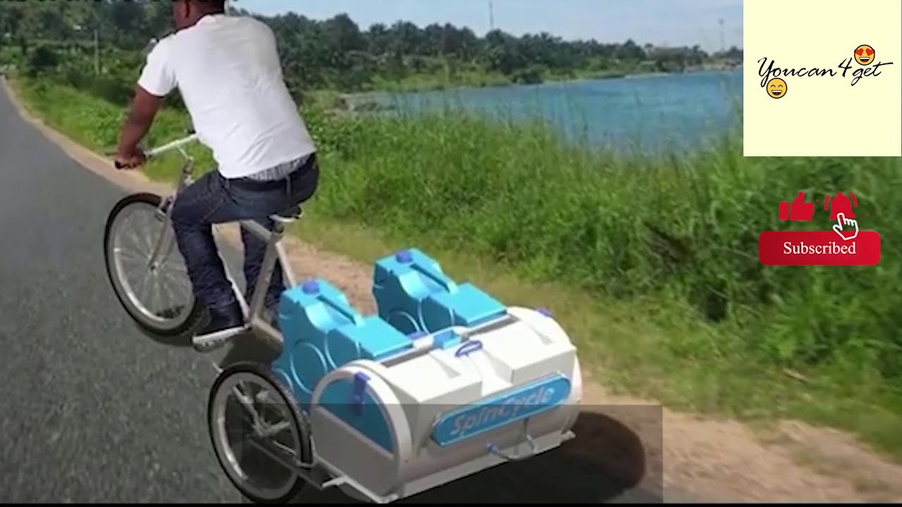 Bicycle Powered Washing Machine Saves Water and Energy - YouTube