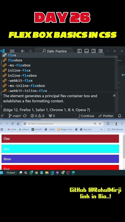 Flex Box Coding Flexbox Css Webdevelopment Codeprojects Webdevelopment Automobile Youtube