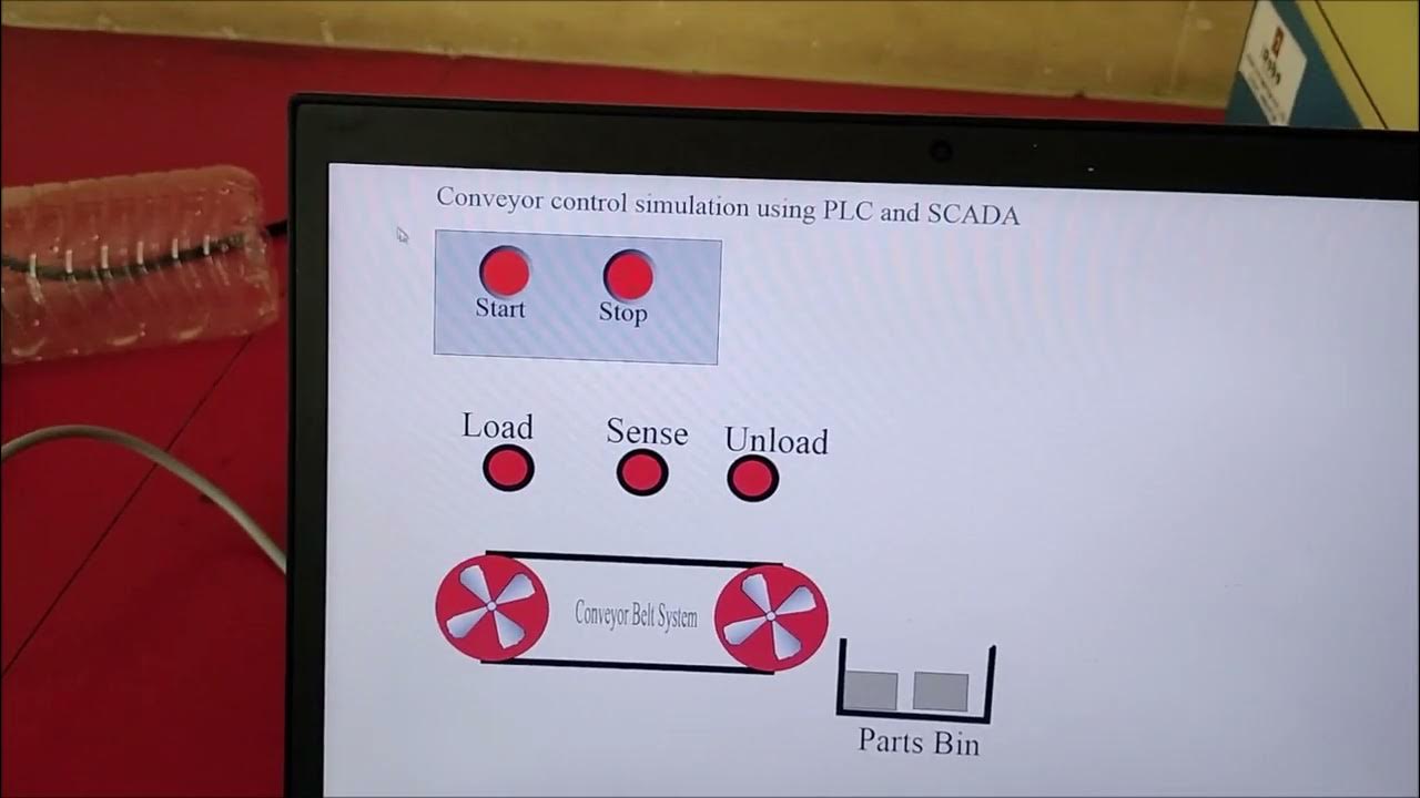 Student project - Simulation of conveyor control using Delta DIAview SCADA software - YouTube
