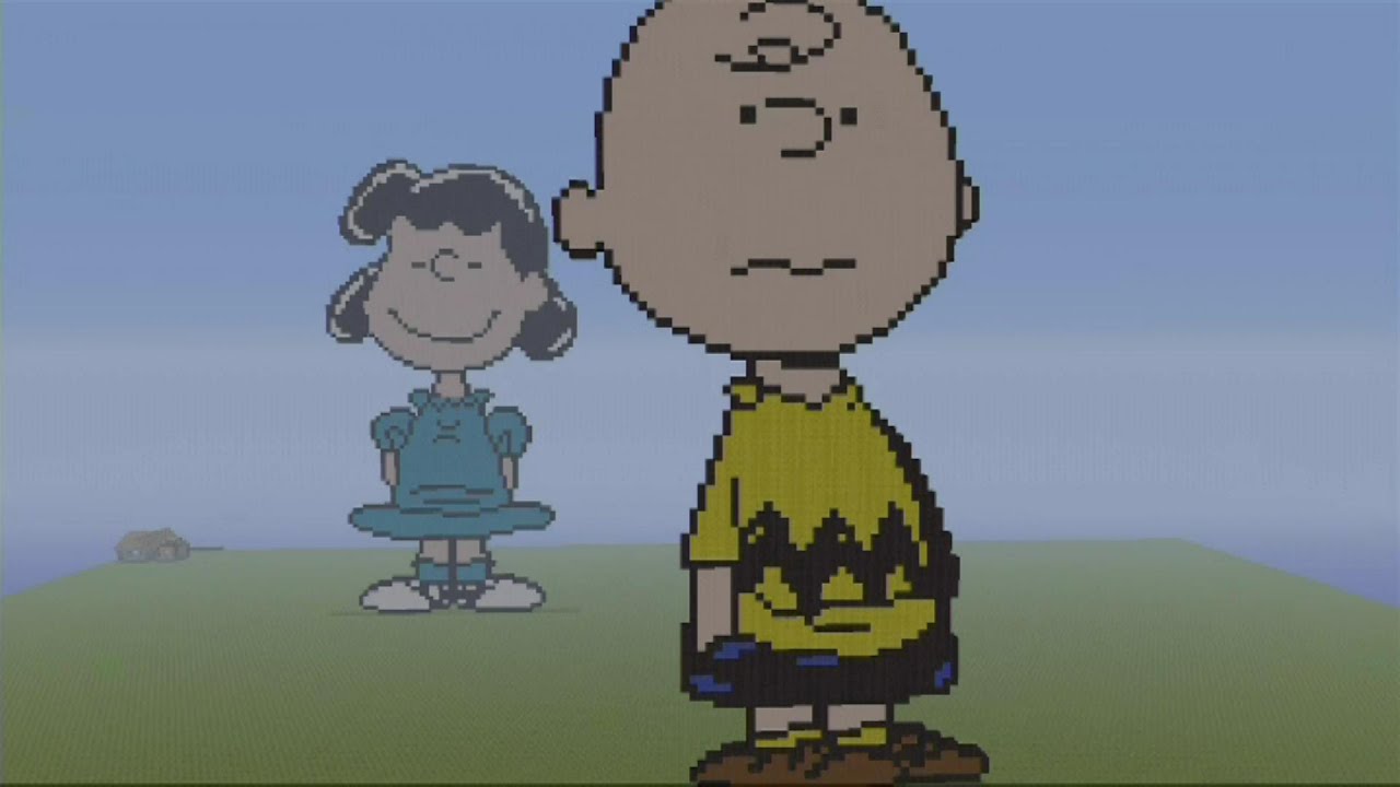 THE PEANUTS MOVIE ~ MINECRAFT Pixel Art SPEED BUILD ~ Charlie Brown ...