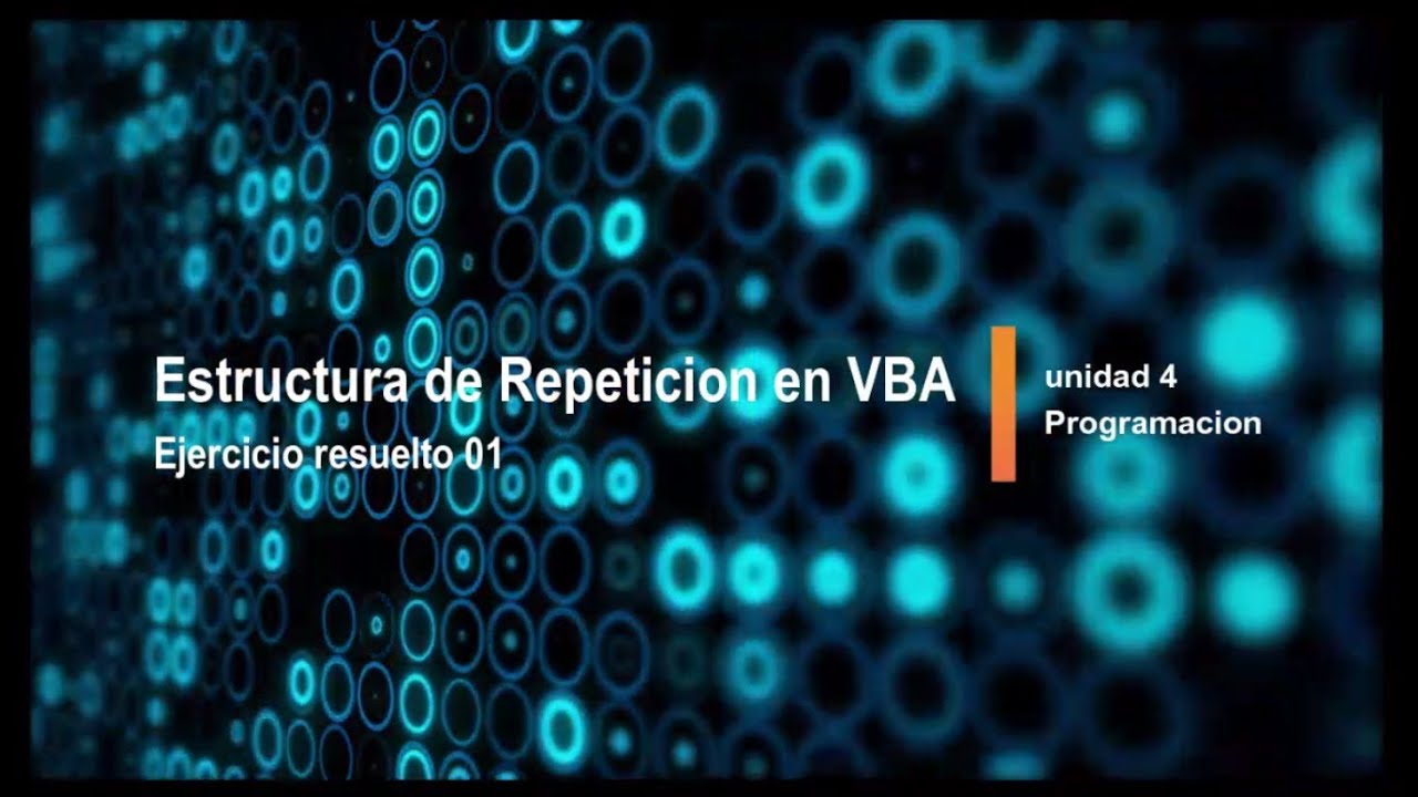 estructuras de repeticion en VBA - ejercicio 01 - YouTube