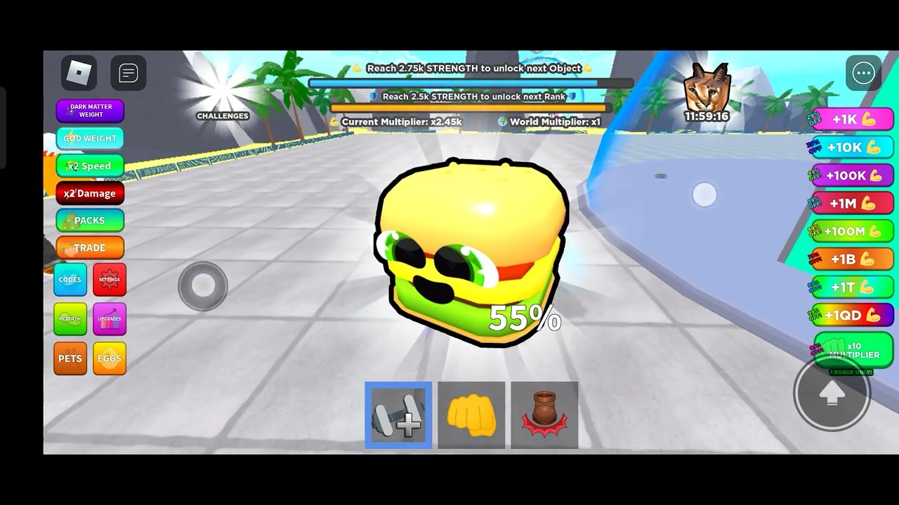 Roblox/ get strong simulator - YouTube