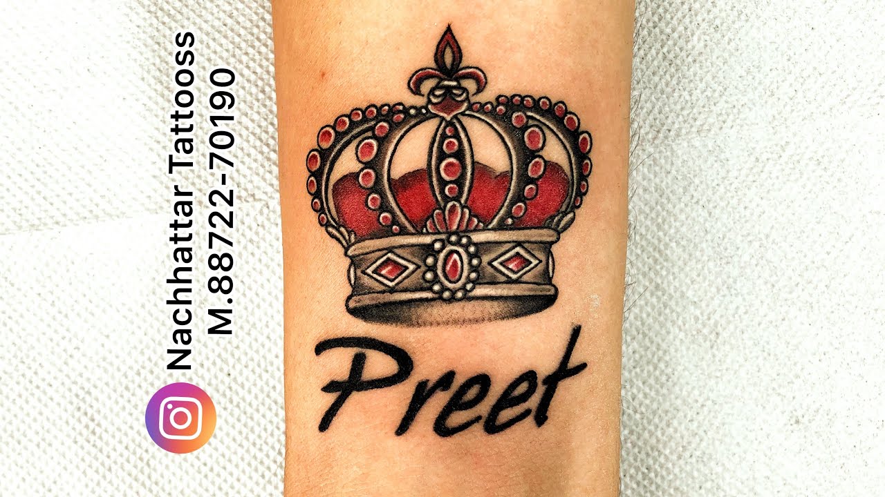 Name tattoo And crown tattoo - YouTube