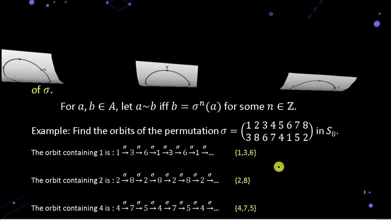 Orbits, Cycles, Transpositions, Even and Odd permutations, Alternating Groups - YouTube