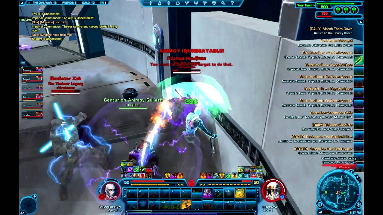 SWTOR - Level 50 Operative PVP Destruction - YouTube