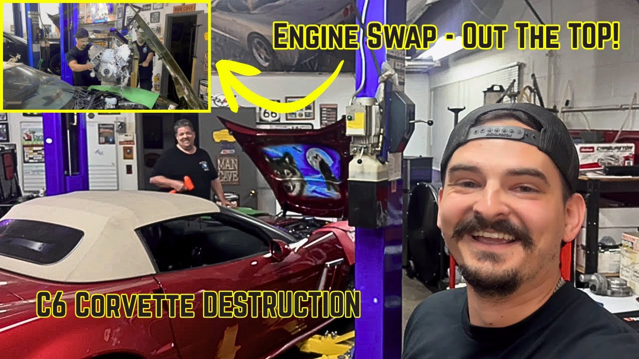 C6 Corvette Engine Swap WITHOUT Dropping the Powerline! - YouTube
