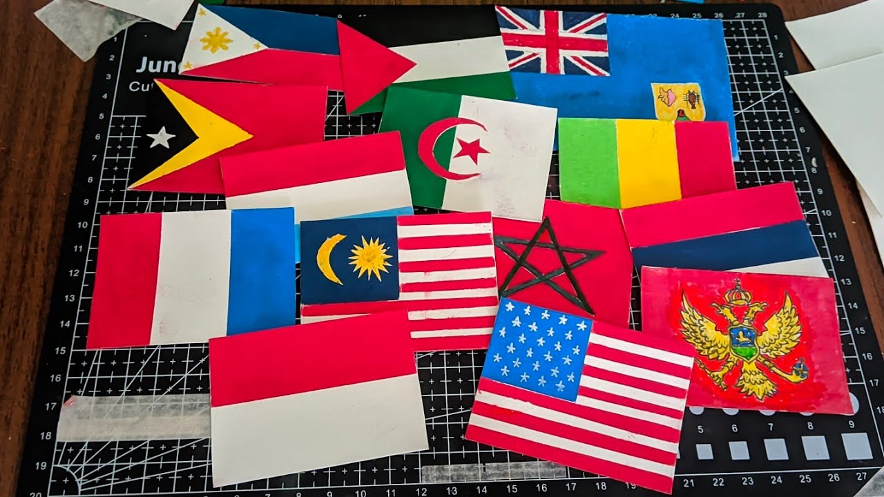 Menggambar Bendera - Drawing the flags ♥️ - YouTube