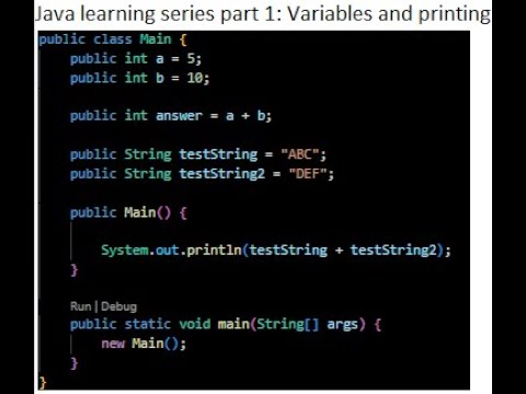 How to make variables and print in java (Java learning series pt. 1 ...