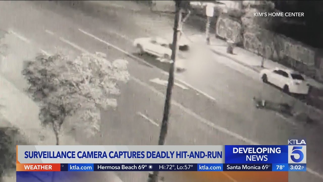 Surveillance camera captures deadly hit-and-run - YouTube