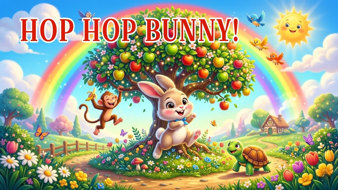 Hop Hop Bunny 🐰 | Fun Kids Song & Nursery Rhyme | Cartoon Song - YouTube