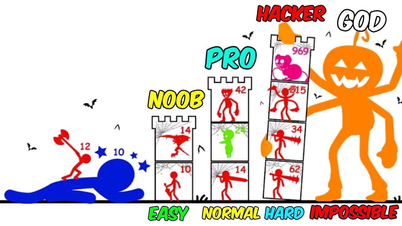 NOOB Vs PRO Vs HACKER Vs GOD - Stick Fight : Endless War#gaming #viral ...