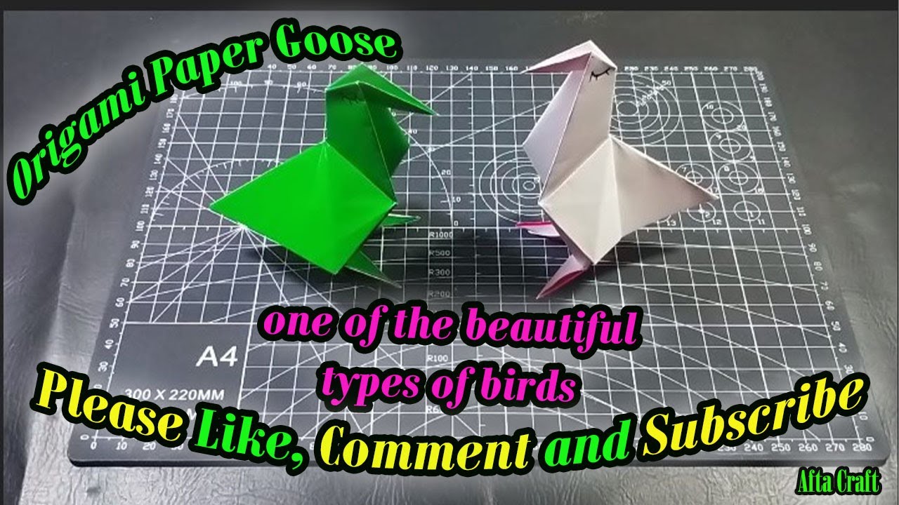 How to Make Origami Paper Goose - Afta Craft - YouTube
