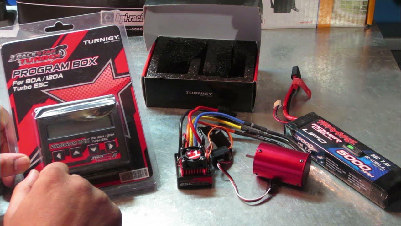 Turnigy trackstar turbo programming box for 80amp/12amp esc - YouTube