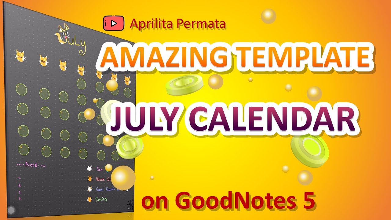 AMAZING TEMPLATE for JULY CALENDAR (on GOODNOTES 5) - YouTube