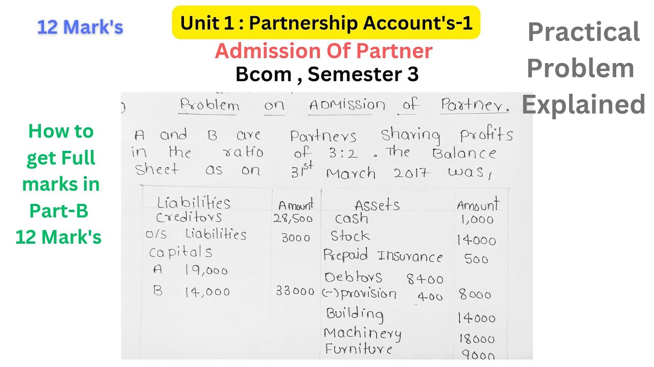 Admission Of Partner | | Sem 3 | Admission of a partner - YouTube