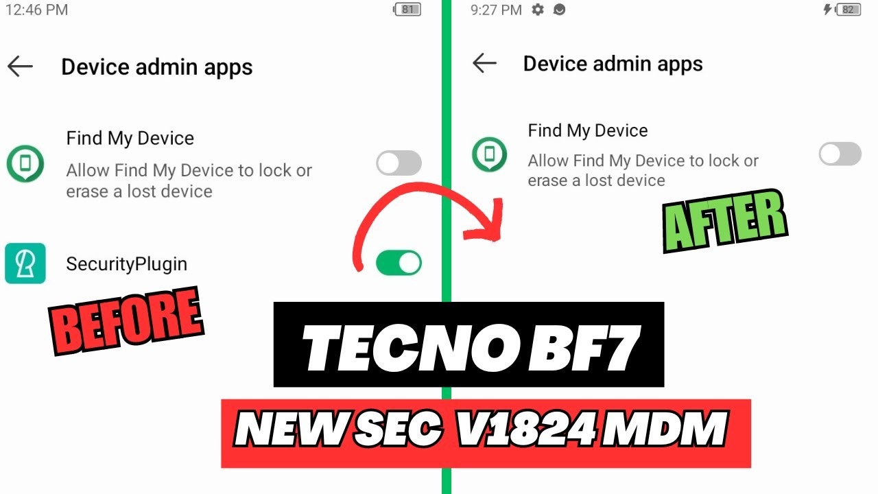 Tecno BF7 New Sec V1503, v1824 etc PLUGIN Removed 100% Permntly - YouTube