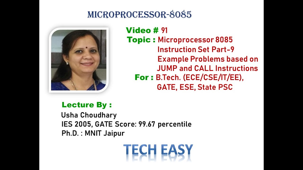 Video # 91 Microprocessor 8085: Instruction Set-Part 9 Example Problems ...