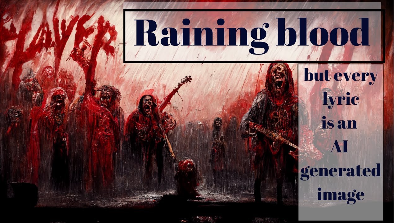 Slayer - Raining blood but every lyric is an AI generated image - YouTube