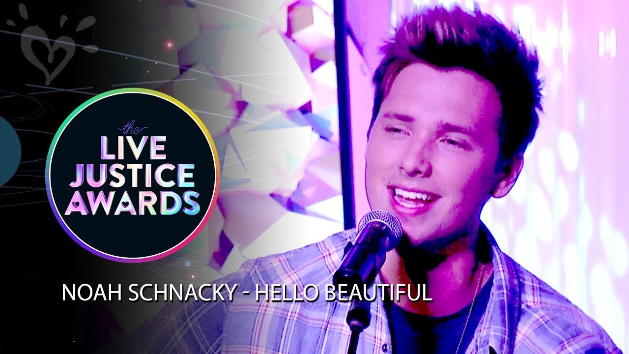 NOAH SCHNACKY - HELLO BEAUTIFUL 💗 LIVE JUSTICE AWARDS - YouTube