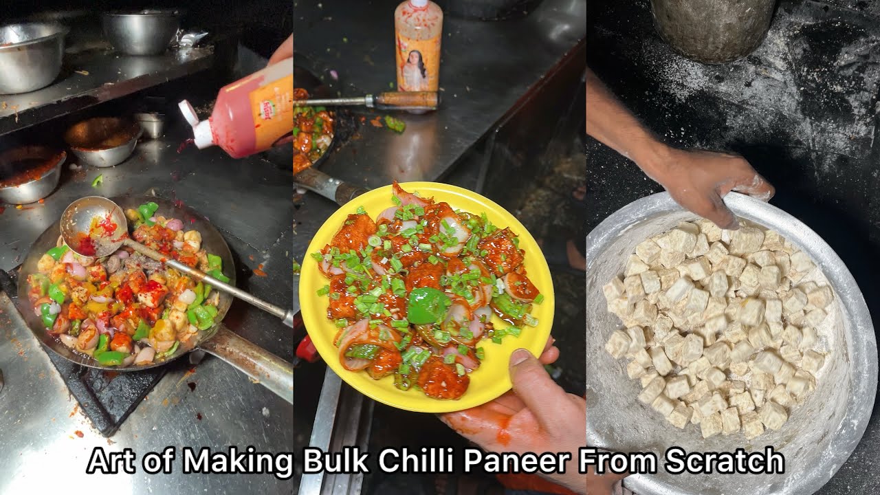 Art of Making Bulk Chilli Paneer From Scratch - YouTube
