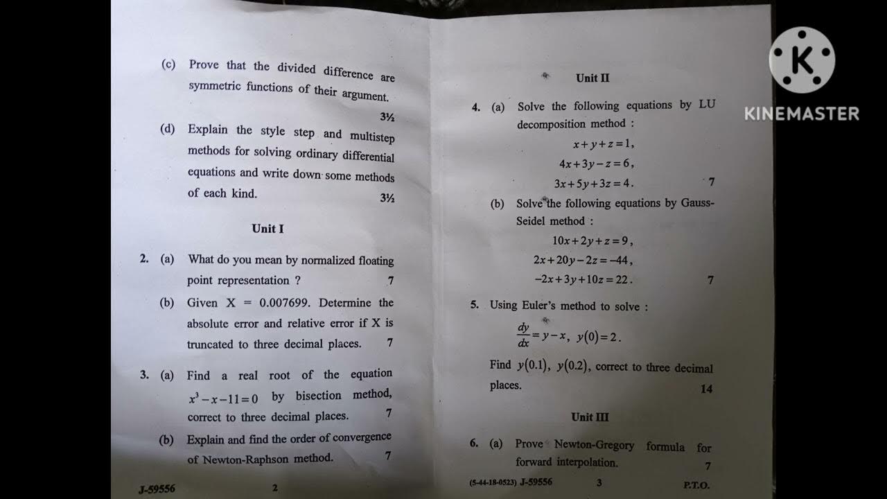 Bca Computer Oriented Numerical Method Pyq Youtube