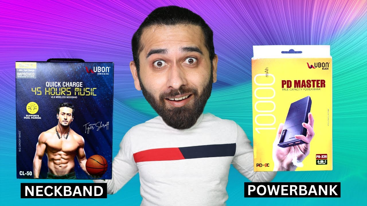 UBON CL-50 Wireless Neckband | 10,000 MAH Power Bank unboxing and review | Born creator - YouTube