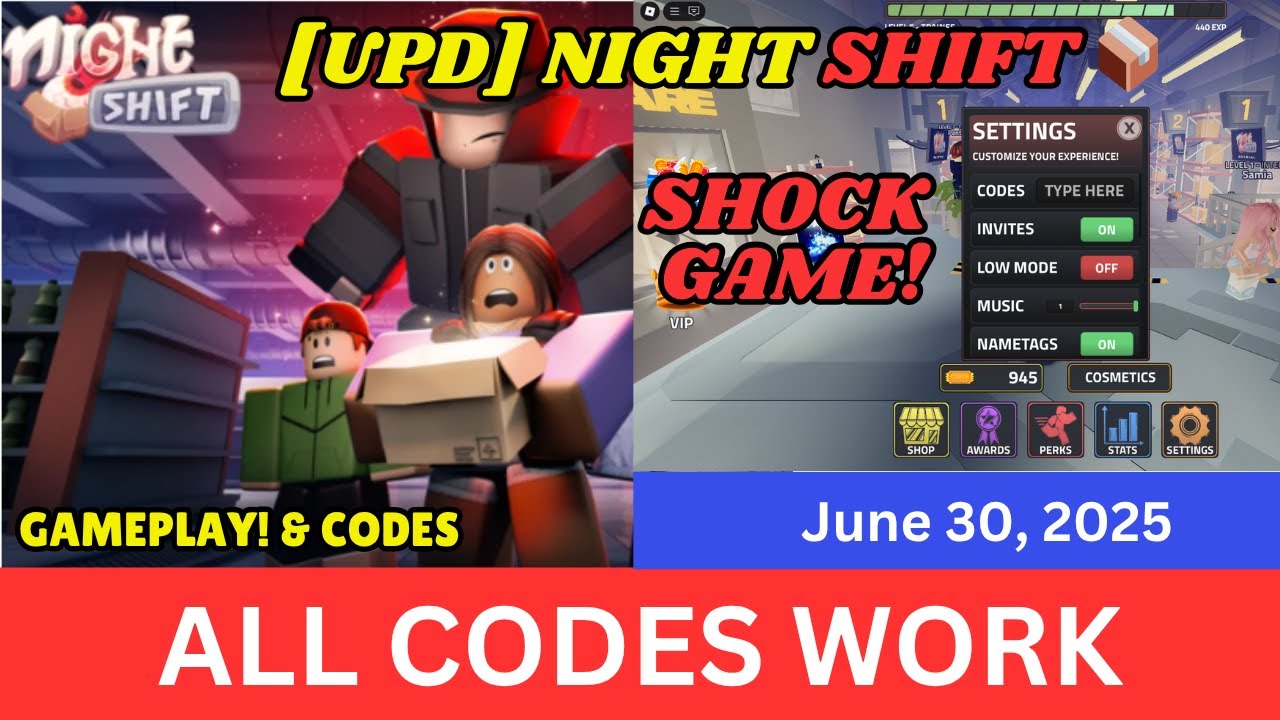 ALL Codes Work NIGHT SHIFT ROBLOX, June 30, 2025 - YouTube