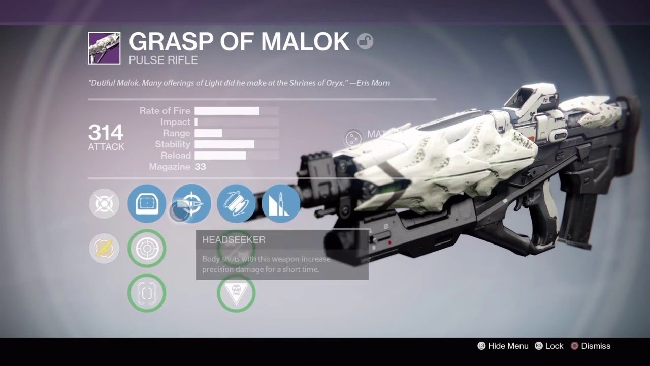 Grasp of Malok. Rare Legendary Pulse Rifle Quick Review. Destiny ...