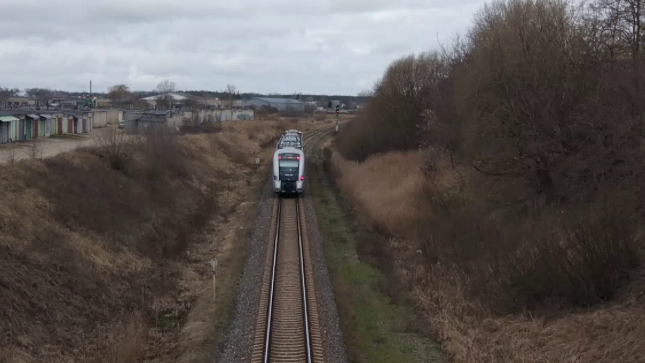 Pesa 730ML- 003 with a passenger train - YouTube