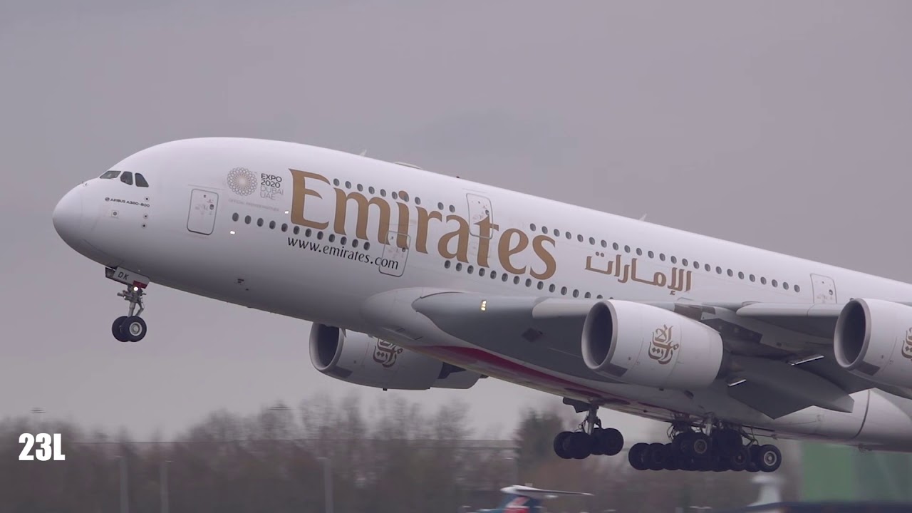 EK18 A6-EDK Emirates Airlines A388 Manchester MAN To Dbai DXB 18/12 ...