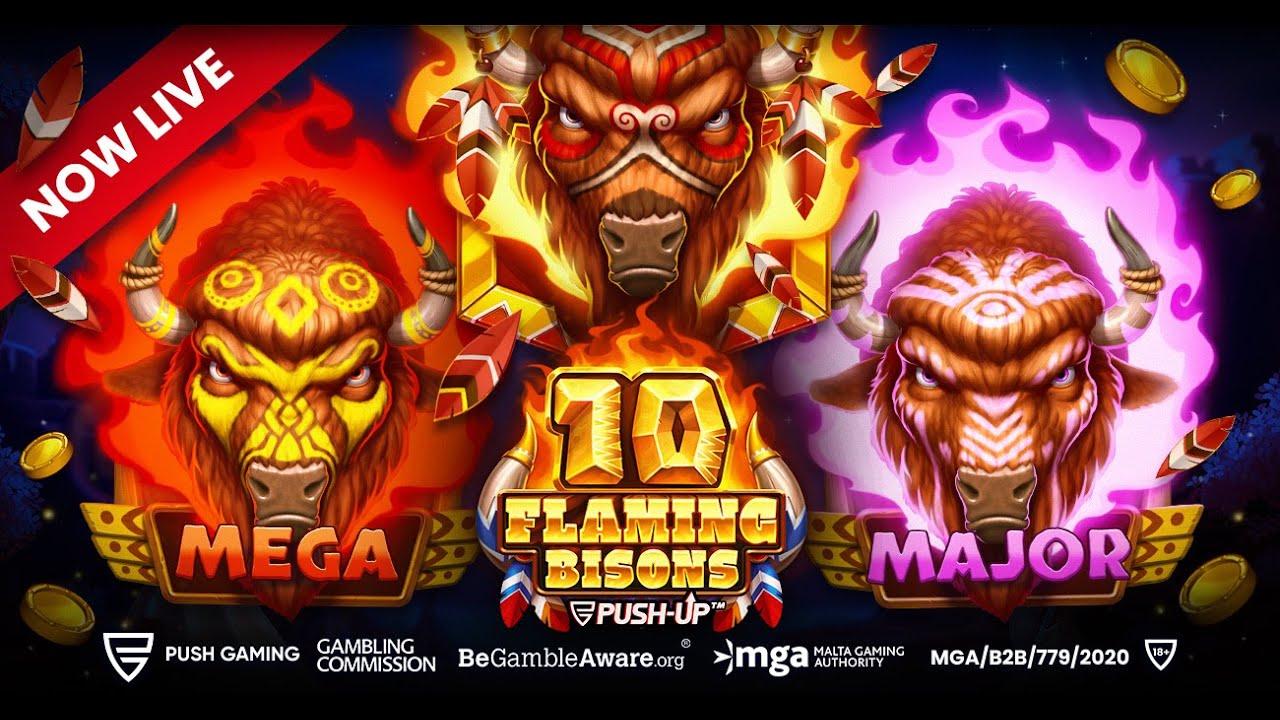 10 Flaming Bisons Slot Bonus - YouTube