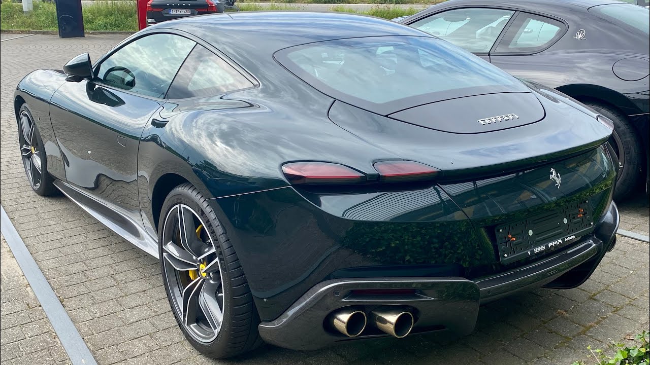 Ferrari Roma in British racing green over tan | Walkaround - YouTube