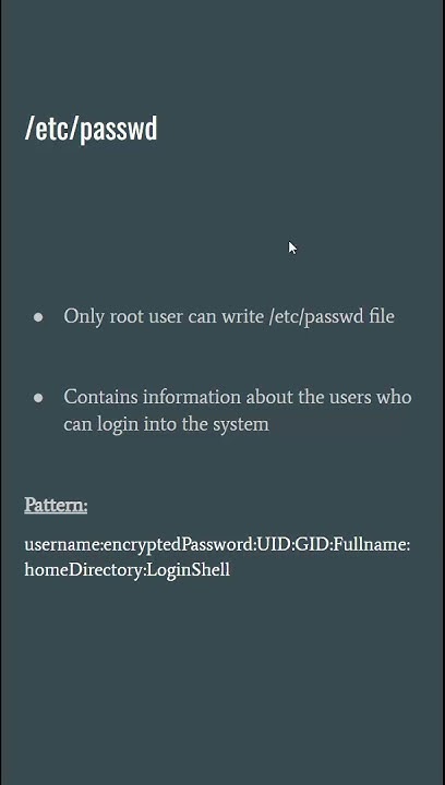 Linux etc/passwd File - Part 1 - YouTube