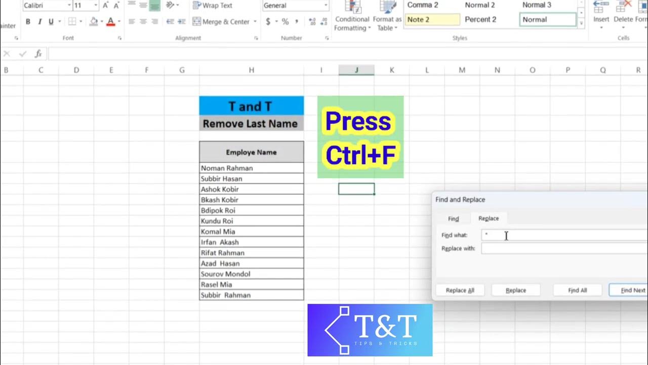 Excel tricks remove last name #microsfot #excel #msexcel #shorts #computer #education - YouTube