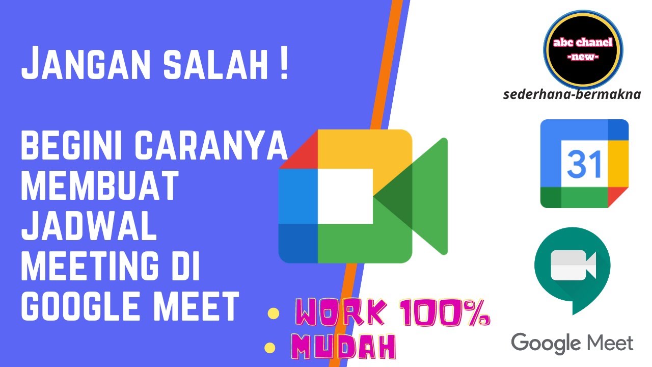Cara benar membuat jadwal meeting di GOOGLE MEET - YouTube
