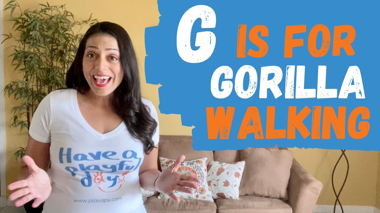 GORILLA WALKING | Animal Walk to Teach Kids | Preschooler Home Exercise ...