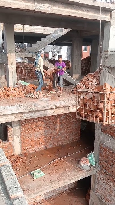 Brick Work. Brick Hoisted - YouTube